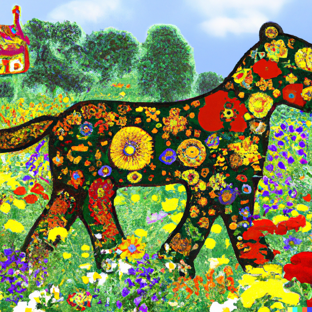 wenan_ionee - Pferde auf der Blumenwiese